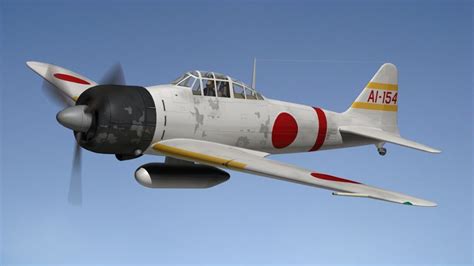 Mitsubishi A6m Zero 3d Model 67 Obj Fbx Blend Free3d