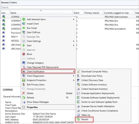 How To Restart Computer From Sccm Console Client Reboot