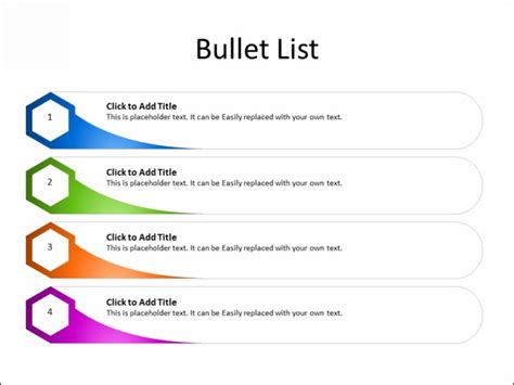 PPT Slide Bullet List Bullets Multicolor