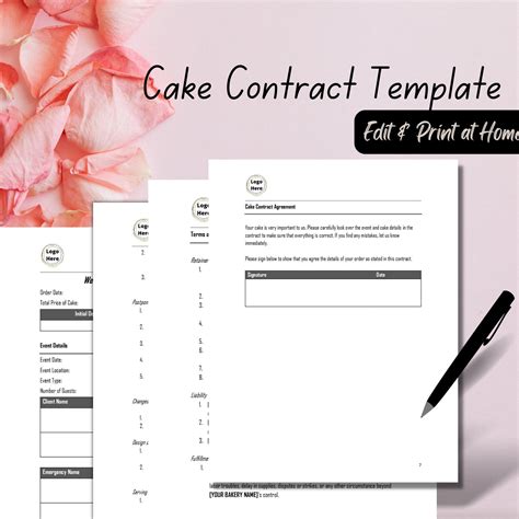 Wedding Cake Contract Template Best Templates Resources
