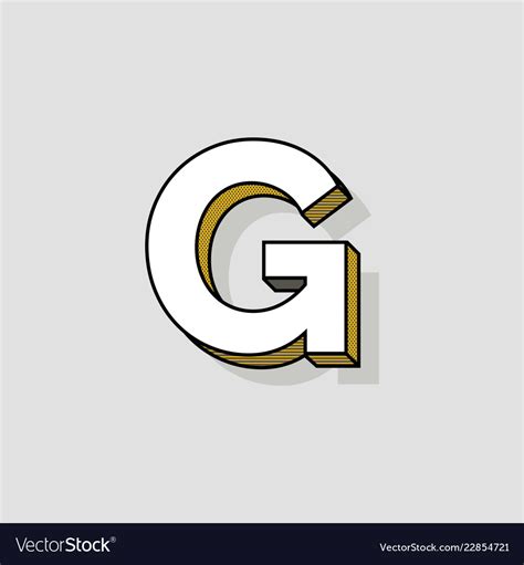 Pop art logo letter g Royalty Free Vector Image