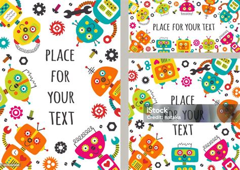 로봇 프레임 세트 귀여운에 대한 스톡 벡터 아트 및 기타 이미지 귀여운 기계 부분 기어 기계 부분 Istock