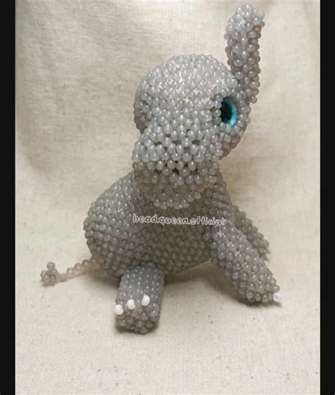 схема на слоника амигуруми из бисера