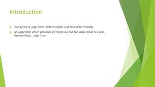 Non- Deterministic Algorithms | PPTX | Programming Languages | Computing