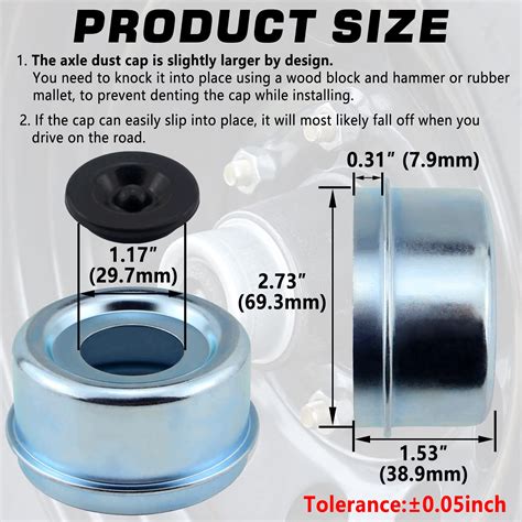 4pcs 2 72 Trailer Hub Dust Caps Trailer Spindle Bearing