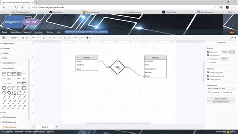 Erm Entity Relationship Modell Mit Diagrammeditorde Erstellen Youtube