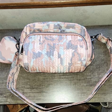 Lug Bags Lug Mini Ranger Camo Pink Crossbody Bag With Accessories