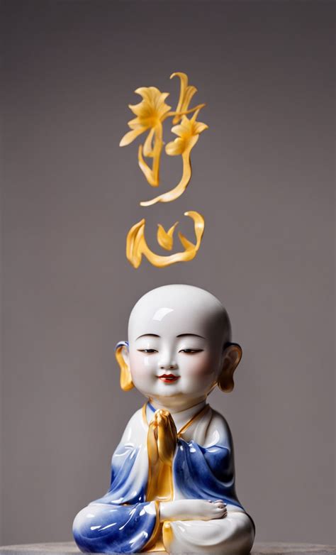 高七师，陶瓷，合掌。高清 高七的以图出图 通用模式作品