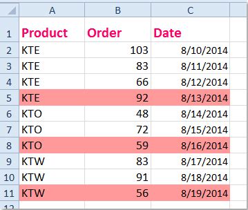 How To Highlight Rows When Cell Value Changes In Excel