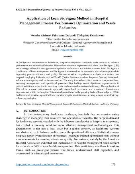 Pdf Application Of Lean Six Sigma Method In Hospital Management
