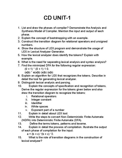 Cd Important Questions Cd Unit 1 List And Draw The Phases Of