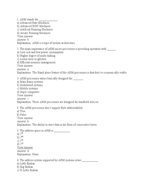 Mcq For 4 And 5th Unit Pdf Arm Architecture Central Processing Unit