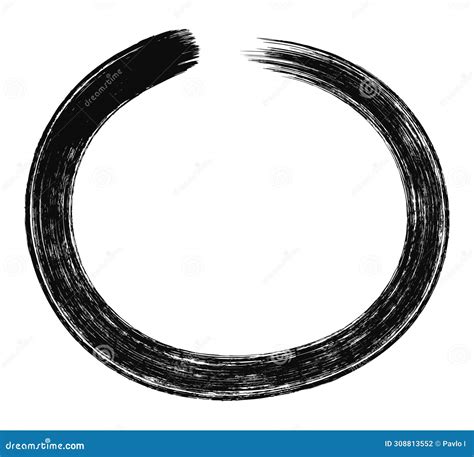 Handdrawn Brush Line Border Circle Stock Illustration Illustration Of Edge Rude 308813552