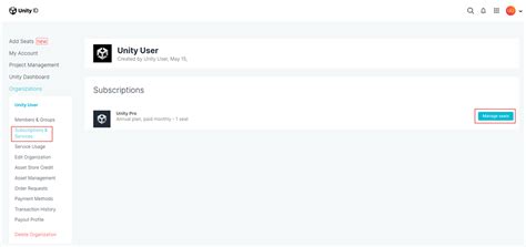 How Do I Revoke A Unity Subscription License Seat From A User Unity
