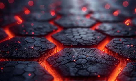 Premium Photo Hexagons And Glowing Lines Abstract Background D Rendering