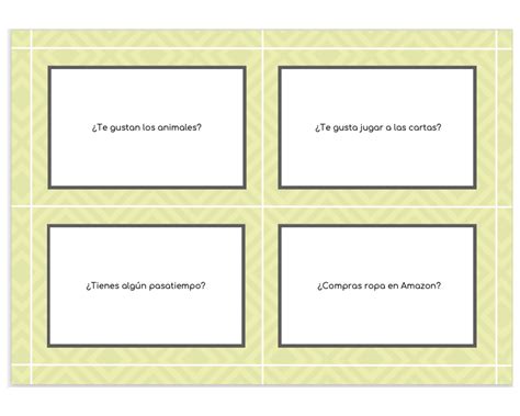 120 Spanish I Conversation Cards Spanish Conversation Practice Cards