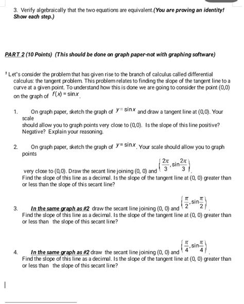 Solved Verify Algebraically That The Two Equations Are Chegg Com