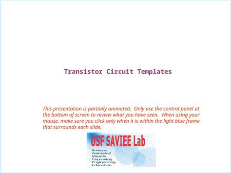 Ppt Transistor Circuit Templates This Presentation Is Partially Animated Only Use The Control