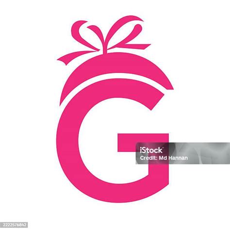 이니셜 편지 G 선물 로고 디자인 이벤트 기념일 생일 및 파티 기호 개념에 대한 스톡 벡터 아트 및 기타 이미지 개념