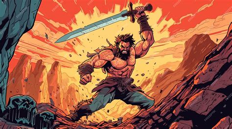 Premium Ai Image A Barbarian Charging Into Battle With A Greatsword