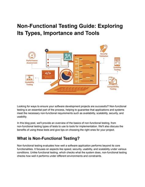 non functional testing guide exploring its types importance and tools pdf