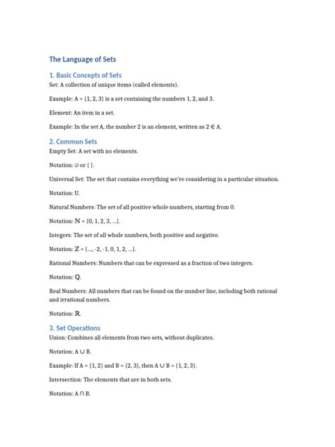 language of sets pdf set mathematics function mathematics