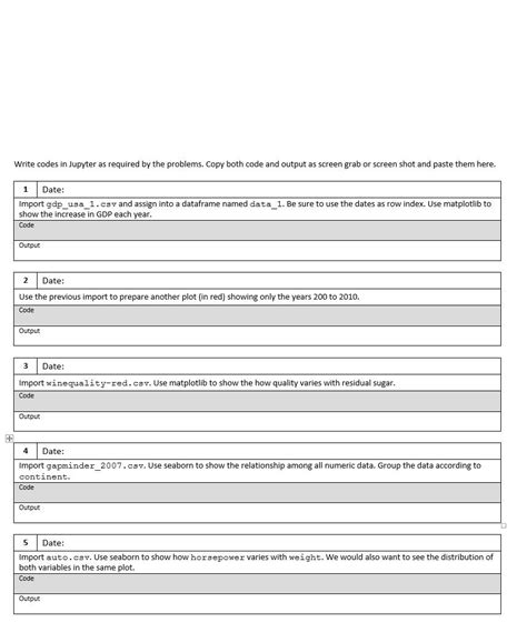 Solved Write Codes In Jupyter As Required By The Problems