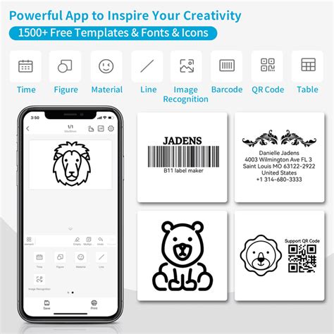 Jadens B1 Bluetooth 2 Inch Label Maker Printer