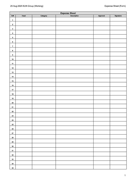Expense Sheet Pdf