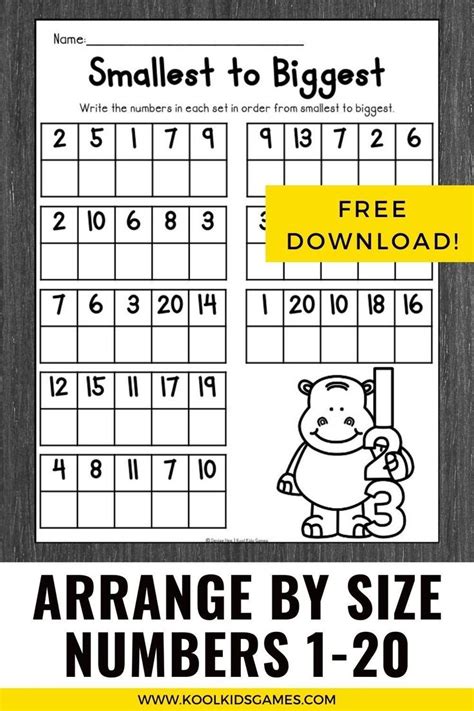 Arranging Numbers By Size Worksheet Number Worksheets Numbers For