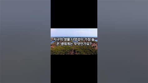 지구의 생물 다양성이 가장 높은 생태계는 무엇인가요 퀴즈 퀴즈쇼 재미있는퀴즈 지식퀴즈 퀴즈시간 상식퀴즈 두뇌게임 퀴즈도전 퀴즈문제 퀴즈풀기 퀴즈대회