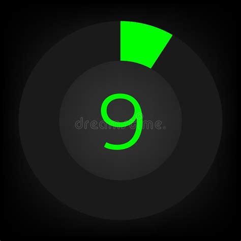 Circulate Progress Bar With Numeric Count At The 9 Stock Vector Illustration Of Progress