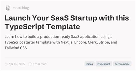 Launch Your Saas Startup With This Typescript Template