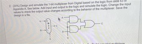 Solved 2 20 Design And Simulate The 1 Bit Multiplexer