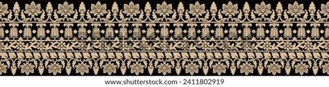 Digital Textile Draw Boder Pattern Motif Stock Illustration 2411802919 Shutterstock