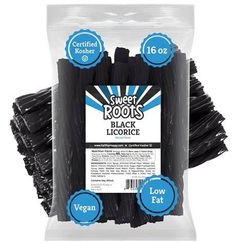 Sweet Roots Black Licorice Mzf22 Twists 1 Bag 16 Oz Jumbo Size