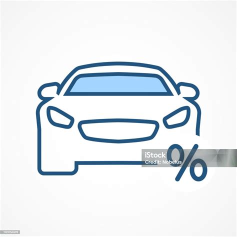 자동차 대출 아이콘입니다 차량 및 퍼센트 기호 자동차 임대 퍼센트 아이콘입니다 전송 대출 기호입니다 크레딧 비율 기호입니다 벡터 일러스트 레이 션은행 은행 금리 차량 구매와