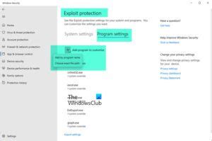Add Or Exclude An App In Exploit Protection Of Windows 11 10