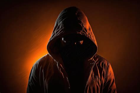 Premium Photo A Man In A Hooded Jacket In The Dark Generative Ai