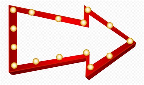 HD Red Arrow With Light Bulbs Point To Right PNG Red Arrow Light Bulbs Bulb