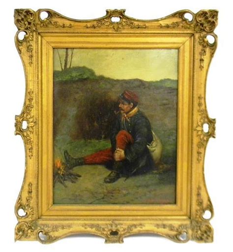 Joseph Malachy Kavanagh Irish 1856 1918 Oil On Canvas Depicting Seated World War 1 French