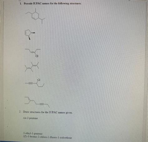 [solved] 1 Provide Iupac Names For The Following Structur