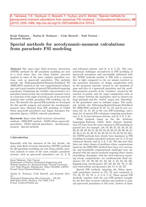 Pdf Special Methods For Aerodynamic Moment Calculations From
