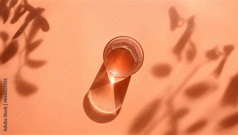 Glass Shadow On Peach Background Shadow Overlay Effect Organic Shadows Texture Reflection Non