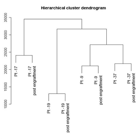 Gene Expression Analysis Of Engrafted Aml Cells Dendrogram Is Shown Download Scientific