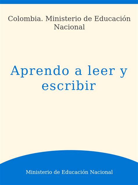Aprendo a leer y escribir