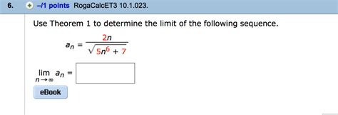 Solved 6 リー1 Points Rogacalcet3 10 1 02 3 Use Theorem 1 To