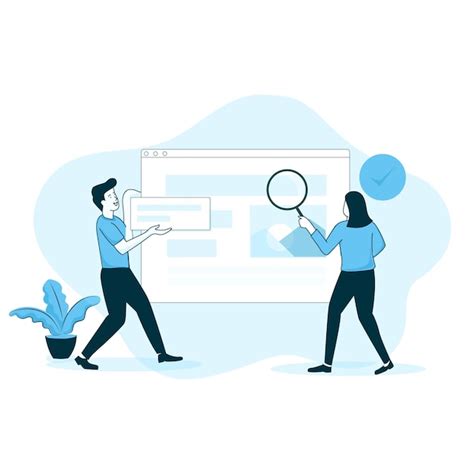 Premium Vector Man And Woman Searching For Data And Adding Data