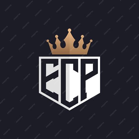 Premium Vector Luxury Ecp Logo With Crown Elegant Initials Ecp Letter