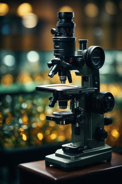 Medical Equipment Microscope Premium Ai Generated Image